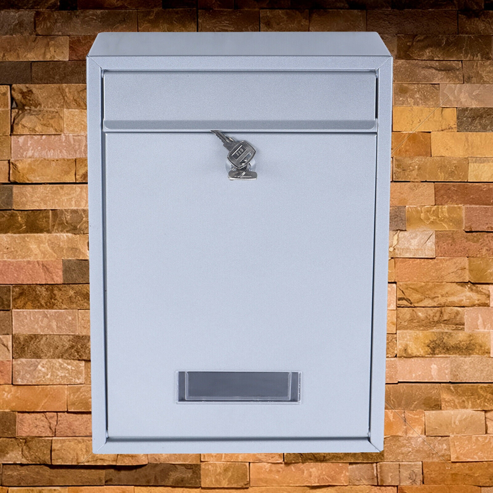 Stainless Steel Mail Letter Post Box Outdoor Wall Mounted Lockable ...