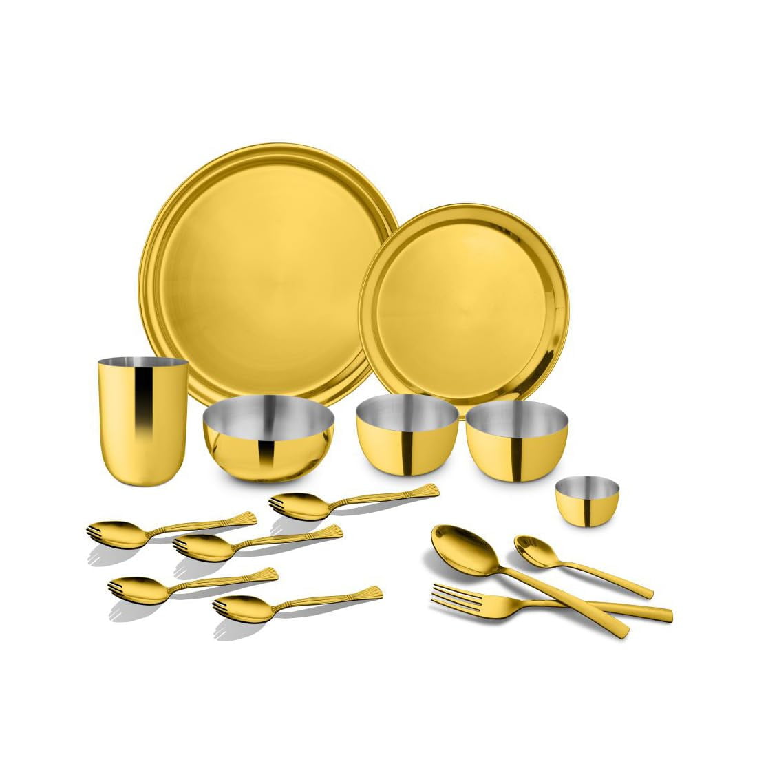 Stainless Steel Majestic Gold Dinner Set With PVD Coating, 15 Pieces ...
