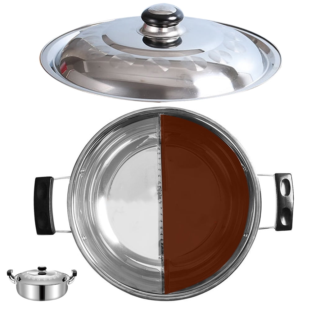 Stainless Steel Mandarin Duck Pot Divided Hot Pan Pots Hotpot Pans Flat ...