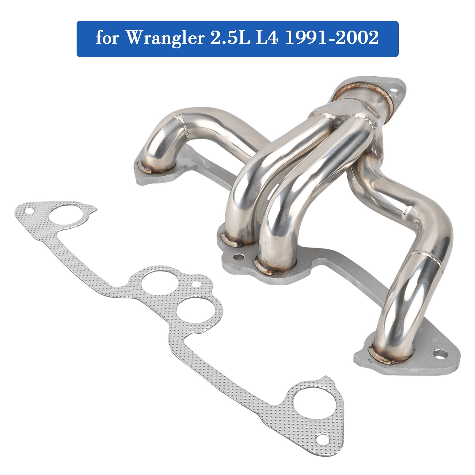 Stainless Steel Manifold Header w/ Gasket for 1991-2002 Jeep Wrangler 2 ...