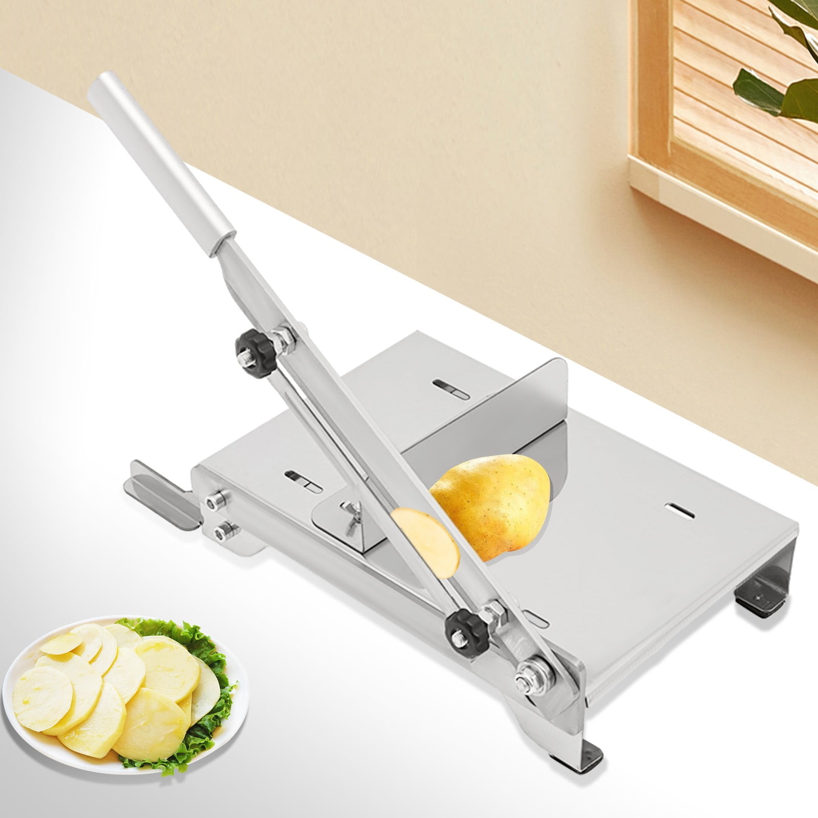 Stainless Steel Manual Meat Slicer Slicing Machine Frozen Meat Beef ...