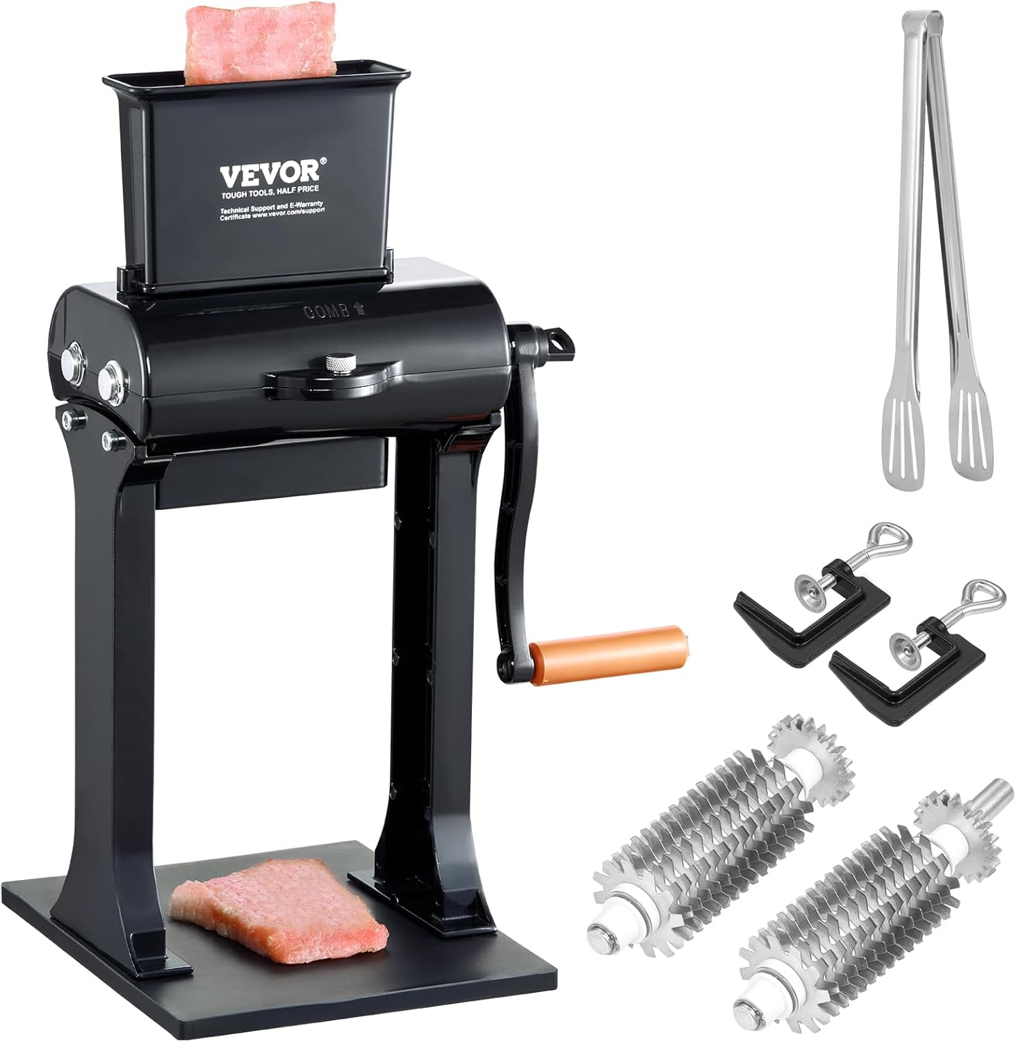 Stainless Steel Manual Meat Tenderizer Machine with Heavy Duty Clamps ...