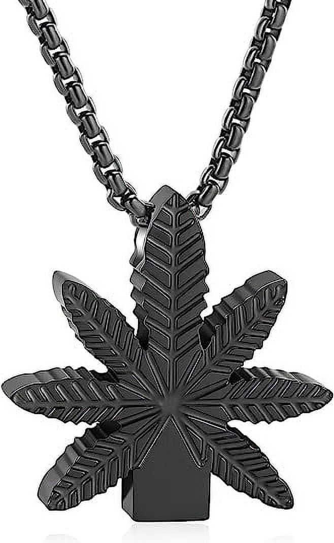 Stainless Steel Marijuana Leaves Urn Pendant Cremation Jewelry for ...