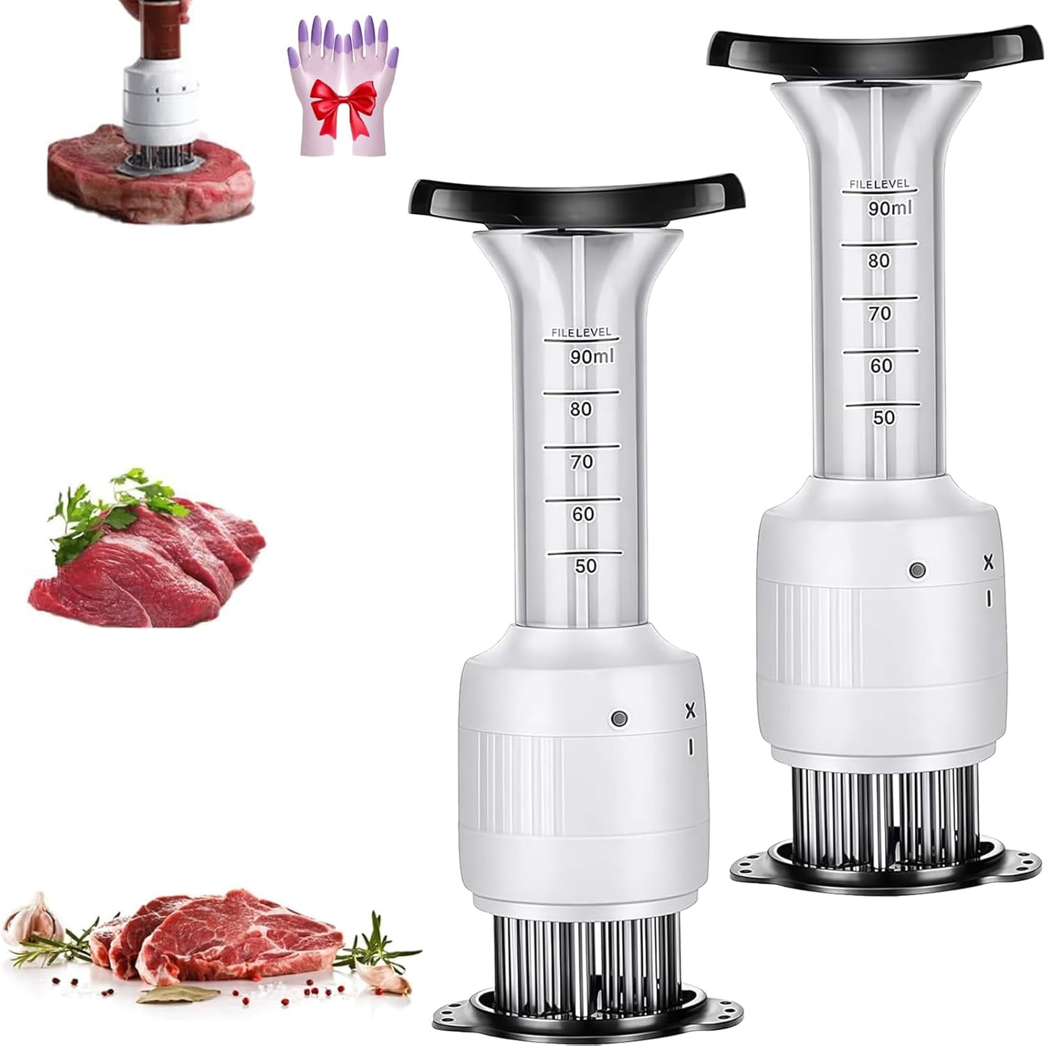 Stainless Steel Marinade Meat Injector Syringe Manual Flavor Injector ...