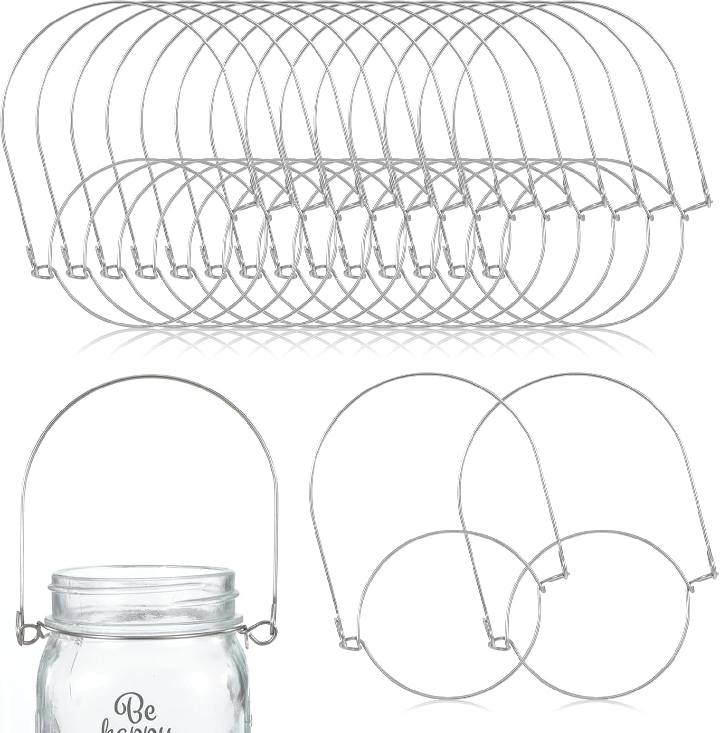 Stainless Steel Mason Jar Hangers, 16 Pack Wire Hangers for Mason Jars ...