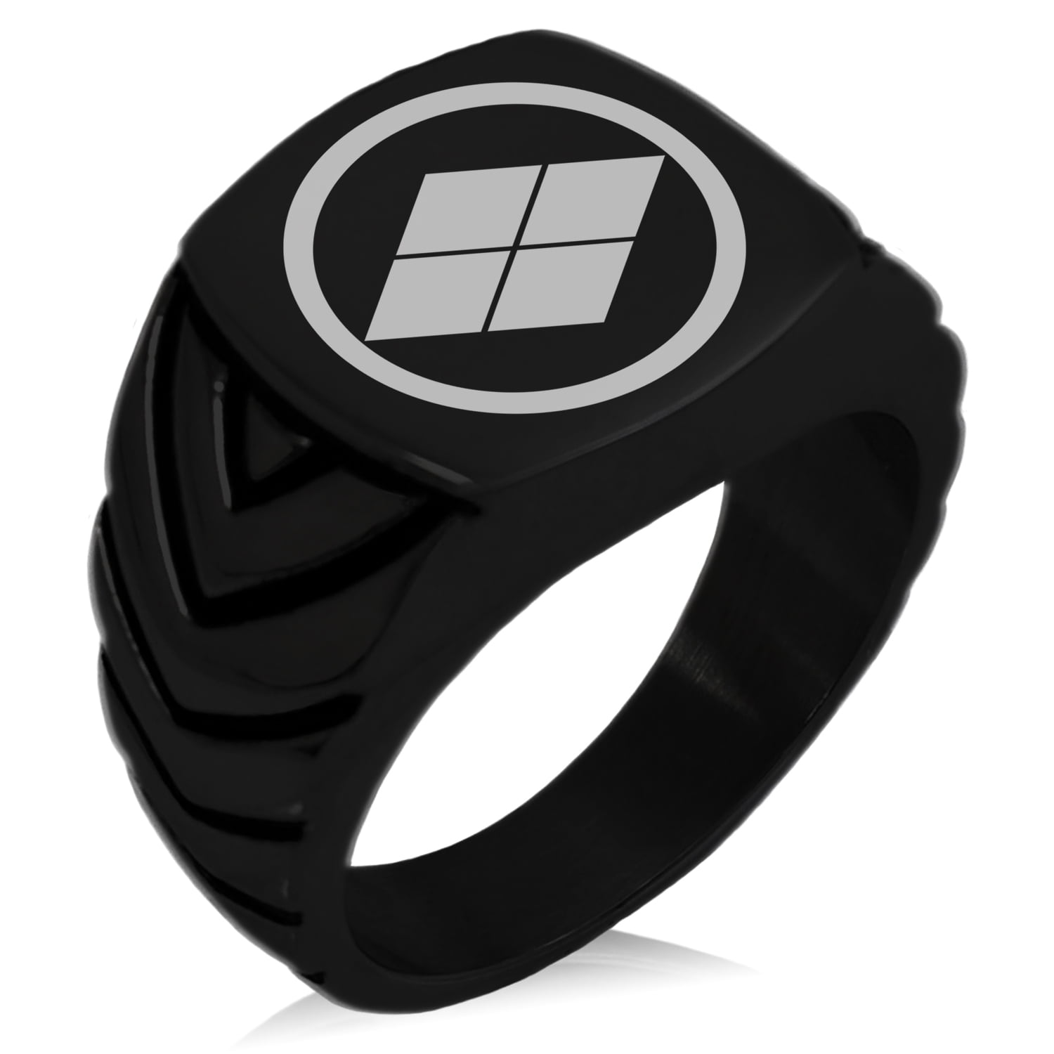 Stainless Steel Matsumae Samurai Crest Chevron Pattern Biker Style ...