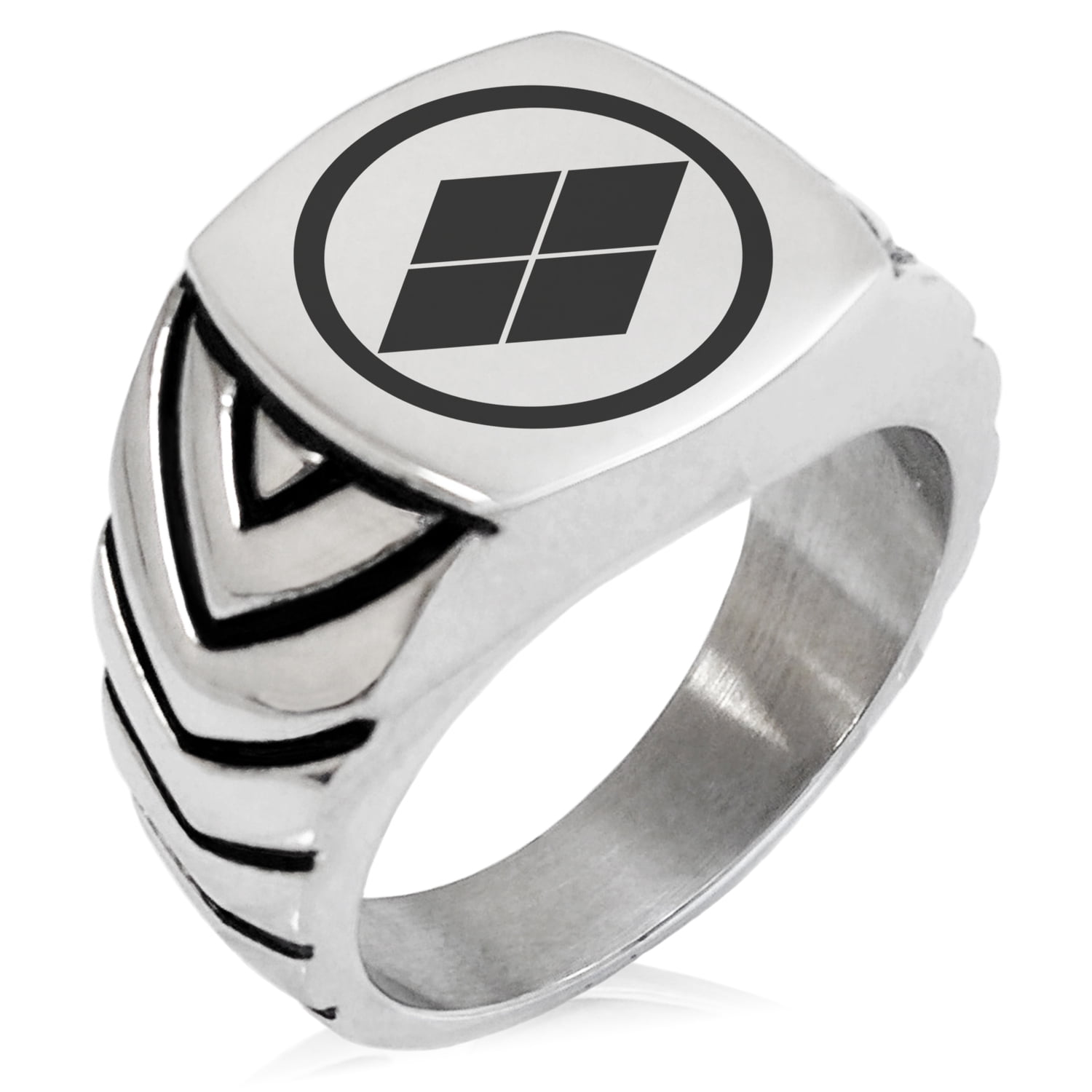 Stainless Steel Matsumae Samurai Crest Chevron Pattern Biker Style ...