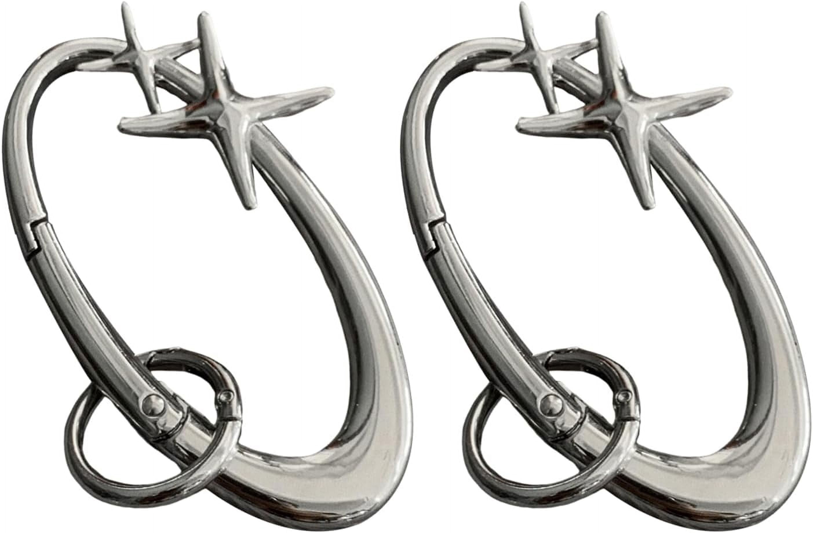 Stainless Steel Matte Chrome Carabiner Keychain, Heavy-Duty Metal Belt ...
