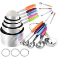 Circle S Stainless Steel Measuring Cups and Spoons Set of 15 with Soft ...