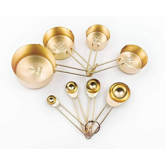 LYFJXX, Stainless Steel Measuring Cups and Spoons Set, 8-Piece ...