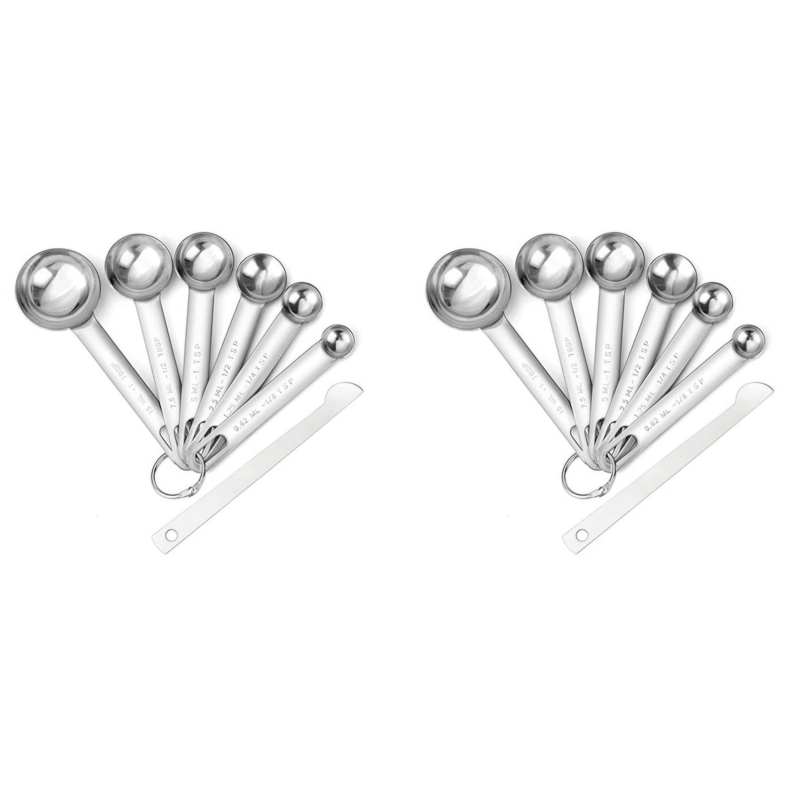 Stainless Steel Measuring Spoons Cups Set, Small Tablespoon, Teaspoons ...