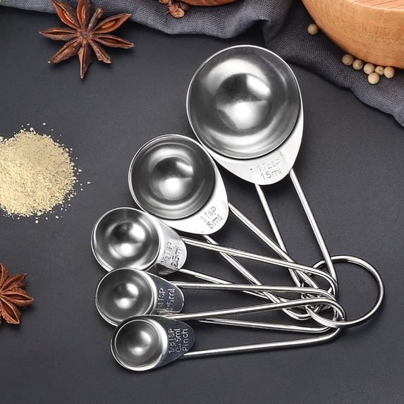 Stainless Steel Measuring Spoons Set 5-Piece for Baking and Cooking ...