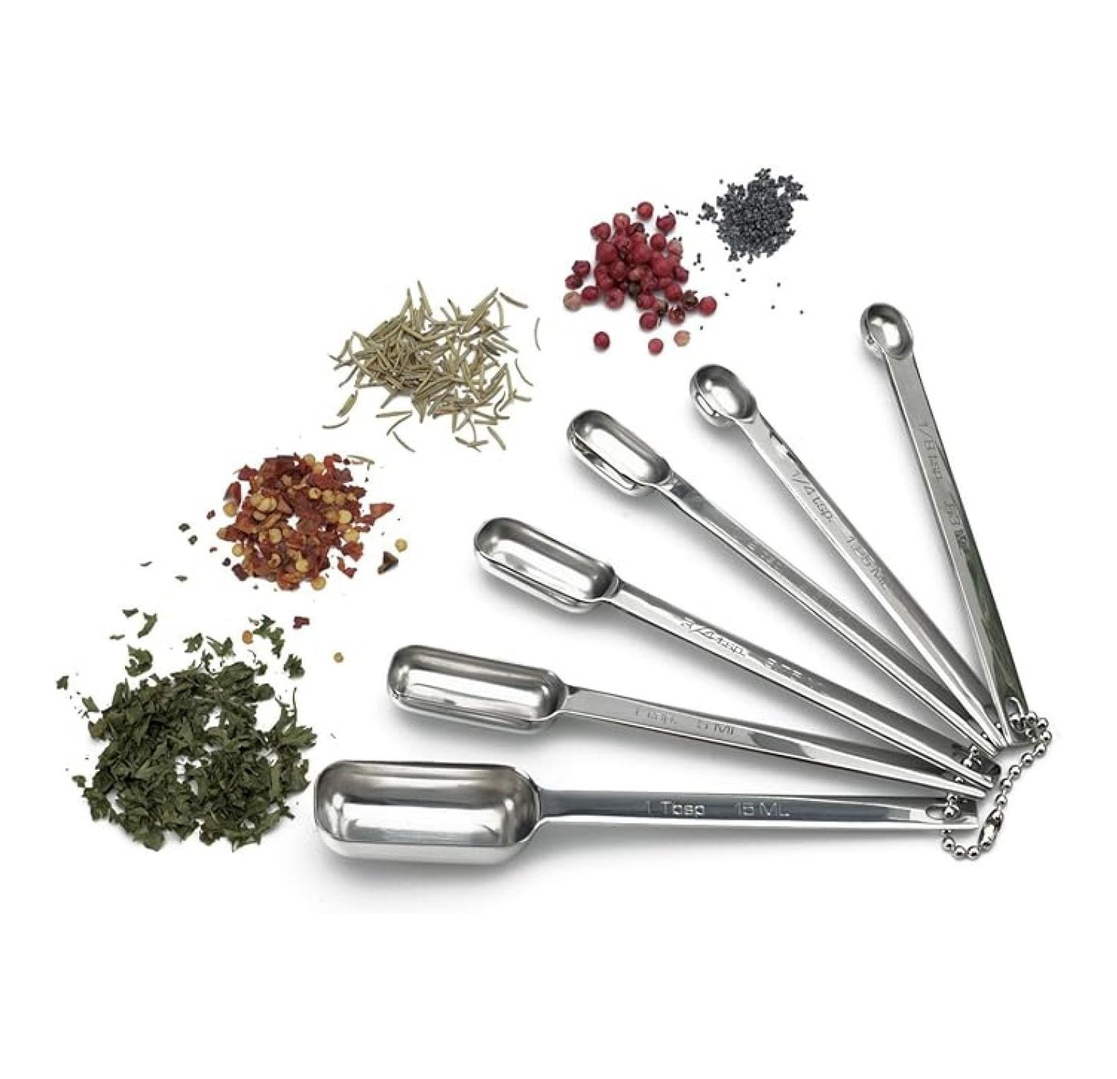 Stainless Steel Measuring Spoons Set of 6, Endurance Spoons | 1/8 tsp ...
