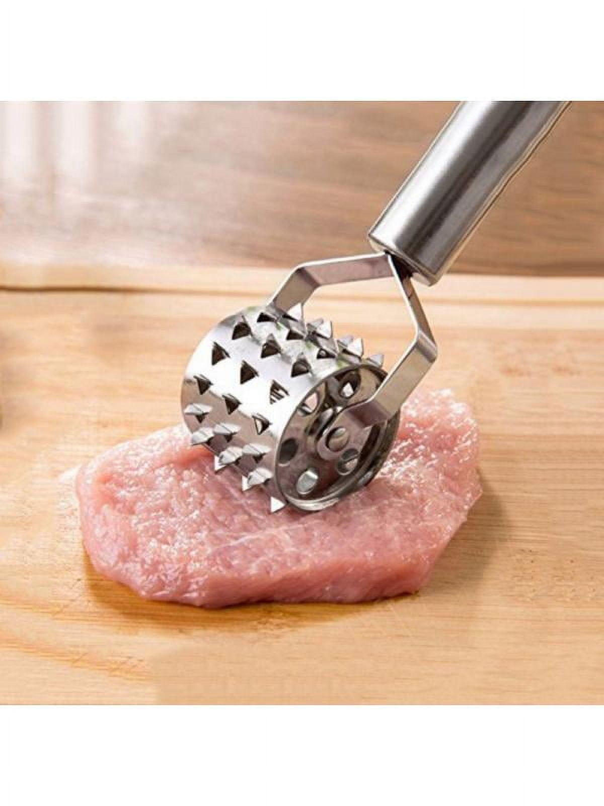 Stainless Steel Meat Tenderizer Roller Pork Beef Steak Rolling Hammer ...