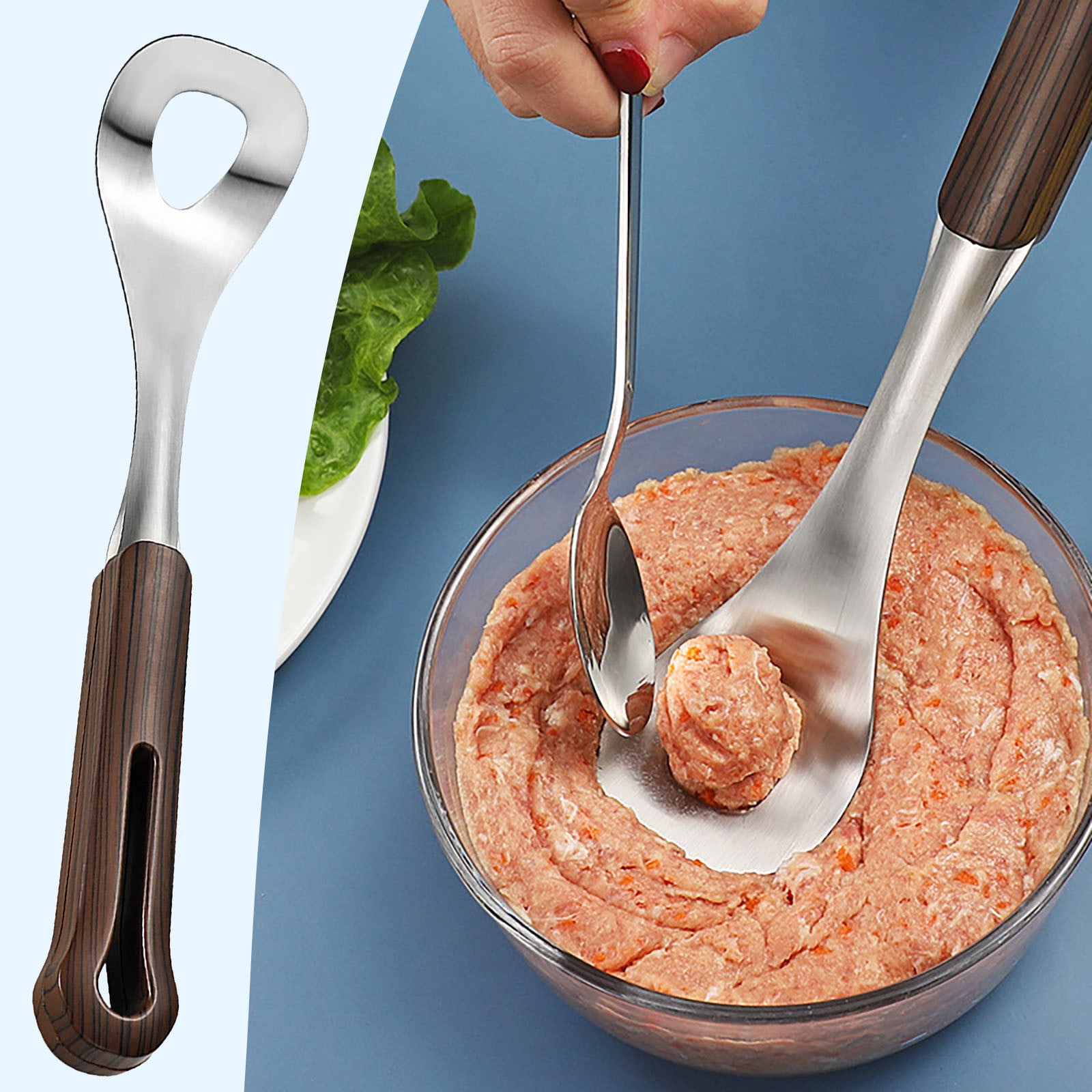Stainless Steel Meatball Maker Spoon - 304 Food Grade, Bakelite Handle ...