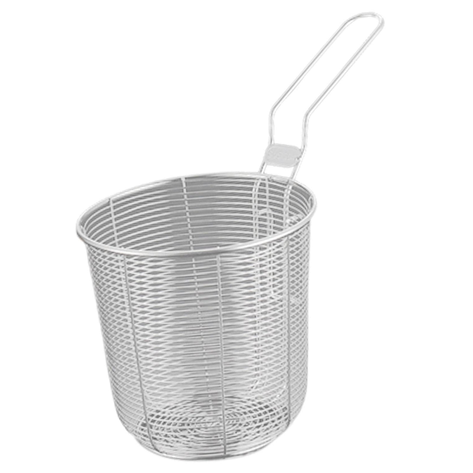 Stainless Steel Mesh Pasta Strainer Basket, with Handle and Hanging Ear ...