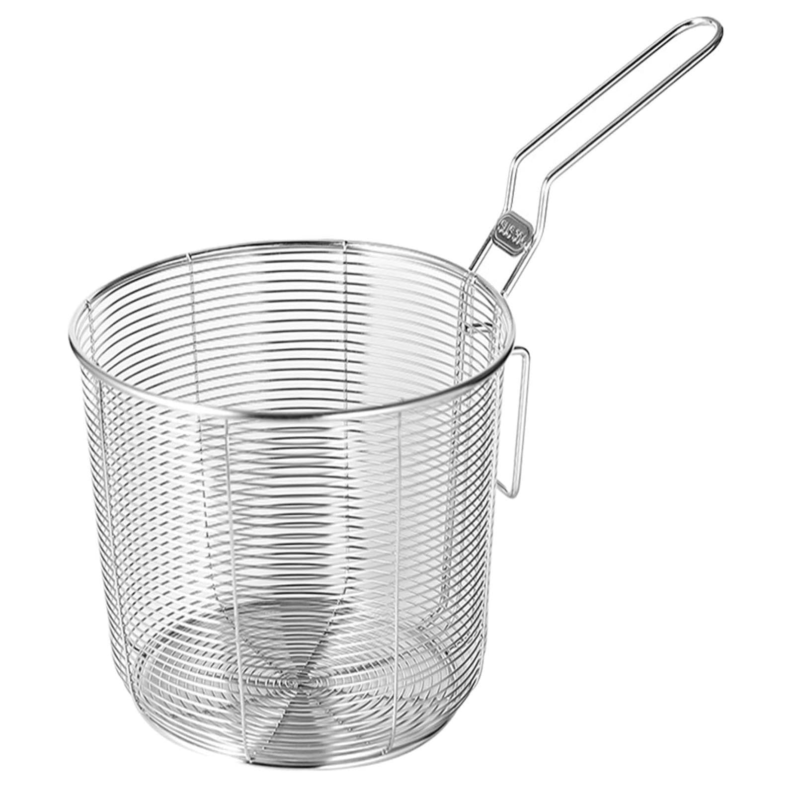 Stainless Steel Mesh Pasta Strainer Basket, with Handle and Hanging Ear ...