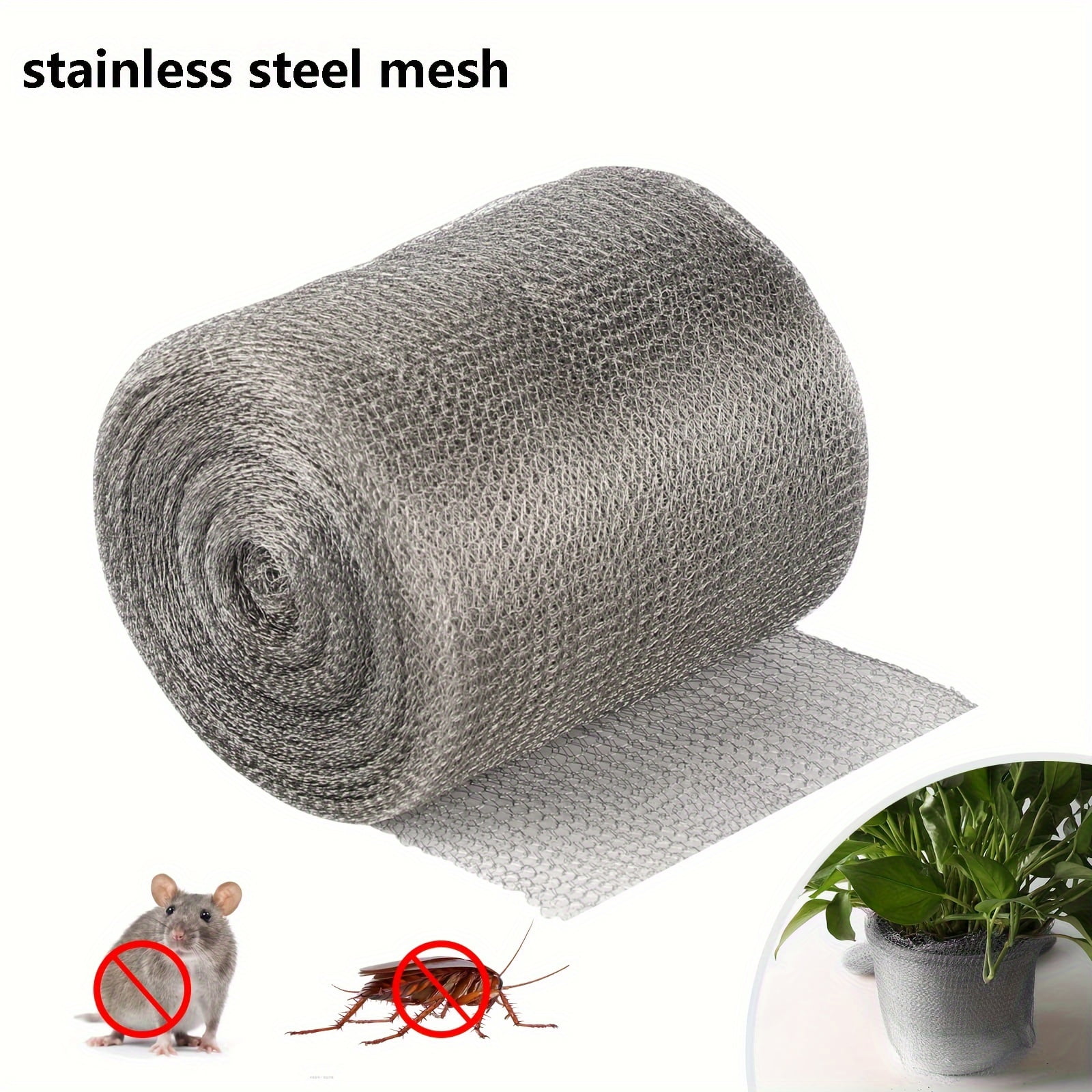 Stainless Steel Mesh Roll, 5.0inch x 118.11inch - Flexible Wire Cloth ...