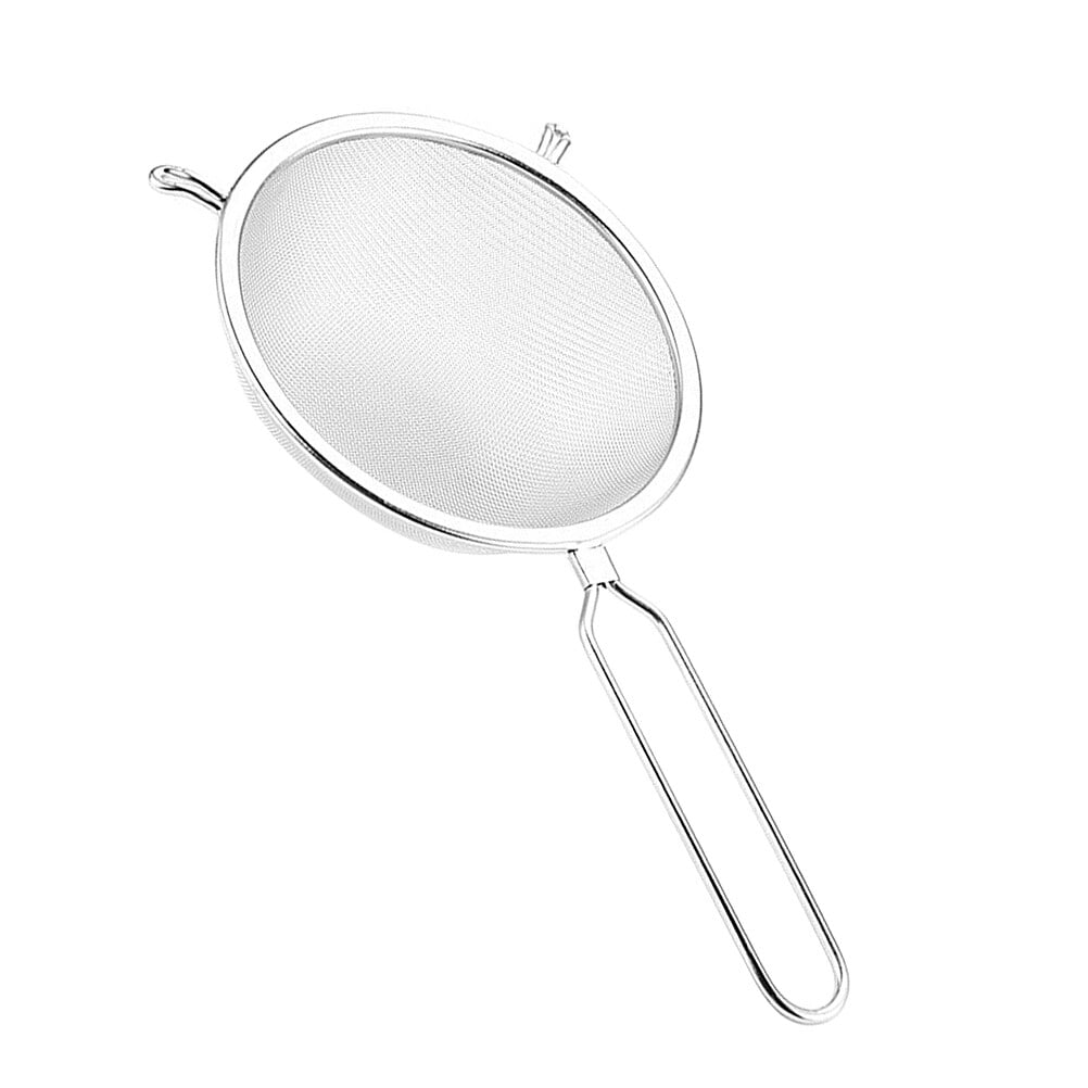 Stainless Steel Mesh Strainer Long Handle Scoop Slotted Ladle Food ...