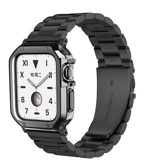 Stainless Steel Metal Band with TPU Case for Apple Watch Series 8/7/6/5 ...