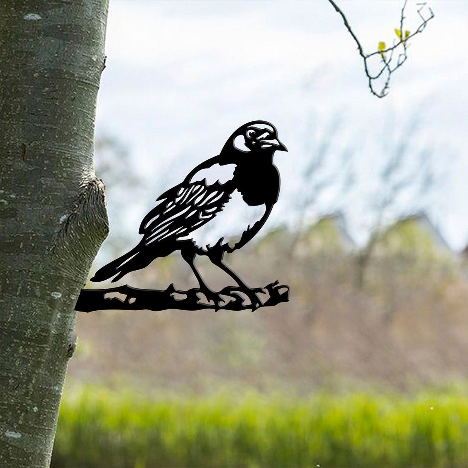 Stainless Steel Metal Bird On a Branch Tree Art Animals Silhouettes ...