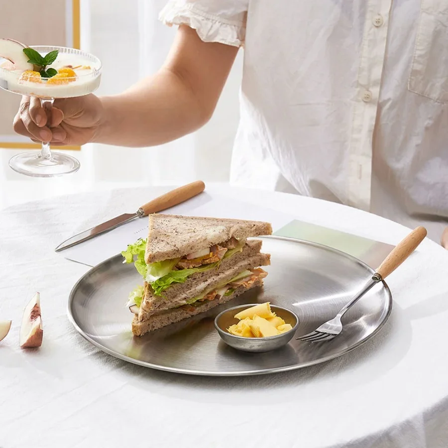 Stainless Steel Metal Dining Disc Round Bone Spitting Dish High Quality ...