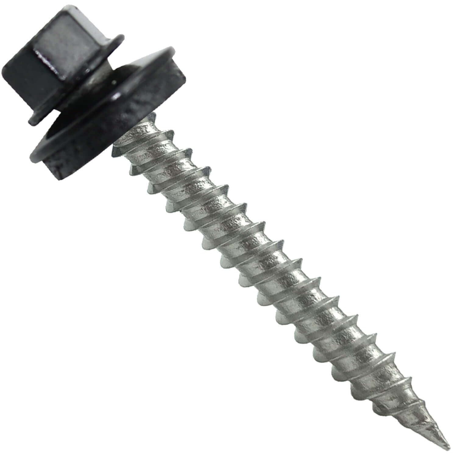 Stainless Steel Metal Roofing Screws (250) 9 x 1-1/2" BLACK hex head ...