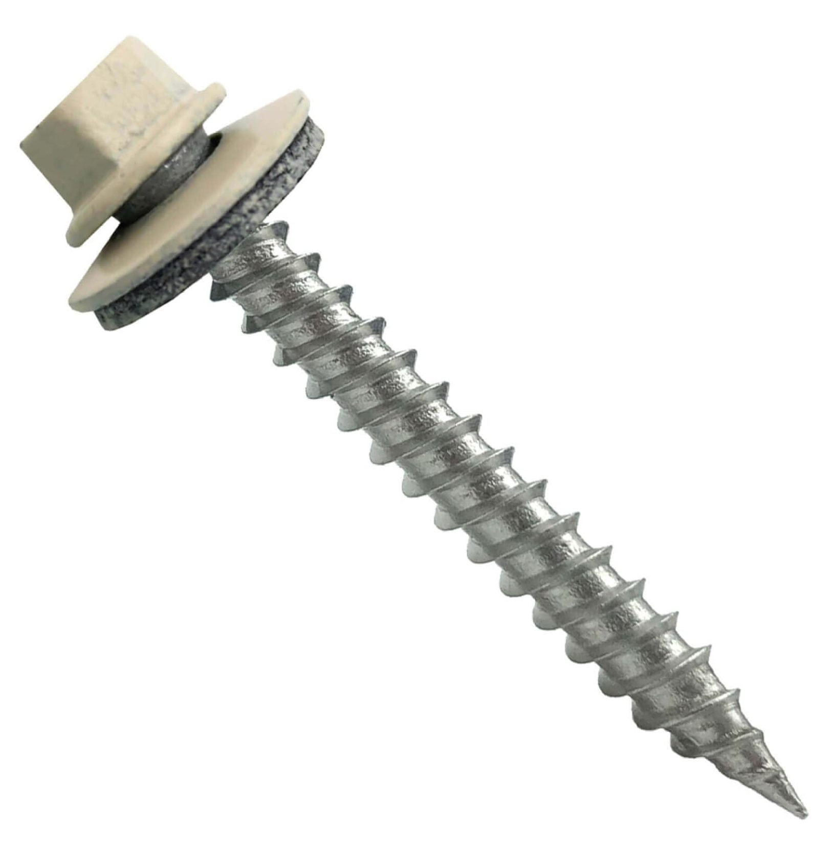 Stainless Steel Metal Roofing Screws (250) 9 x 1-1/2" Ivory hex Head ...