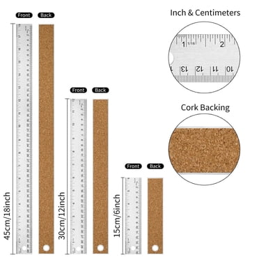 Victor Technology Easy Read Stainless Steel Ruler, 12", Blue & Black ...