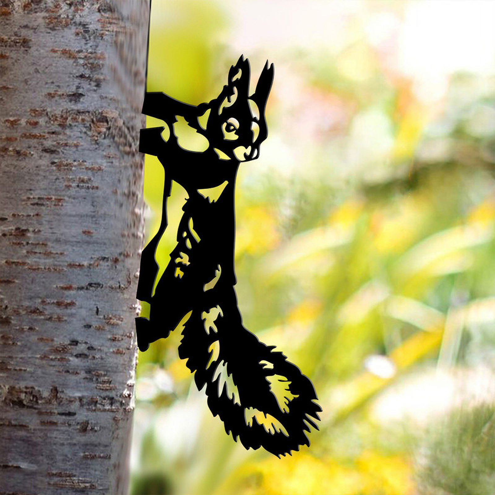 Stainless Steel Metal Squirrel Tree Stake Garden Decor Garden Stake ...