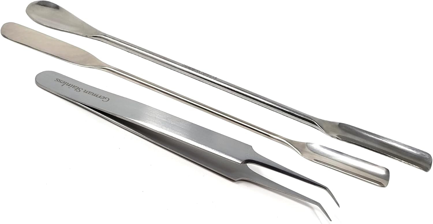 Stainless Steel Micro Lab Sampling Scoop Spoon Round End Spatulas ...