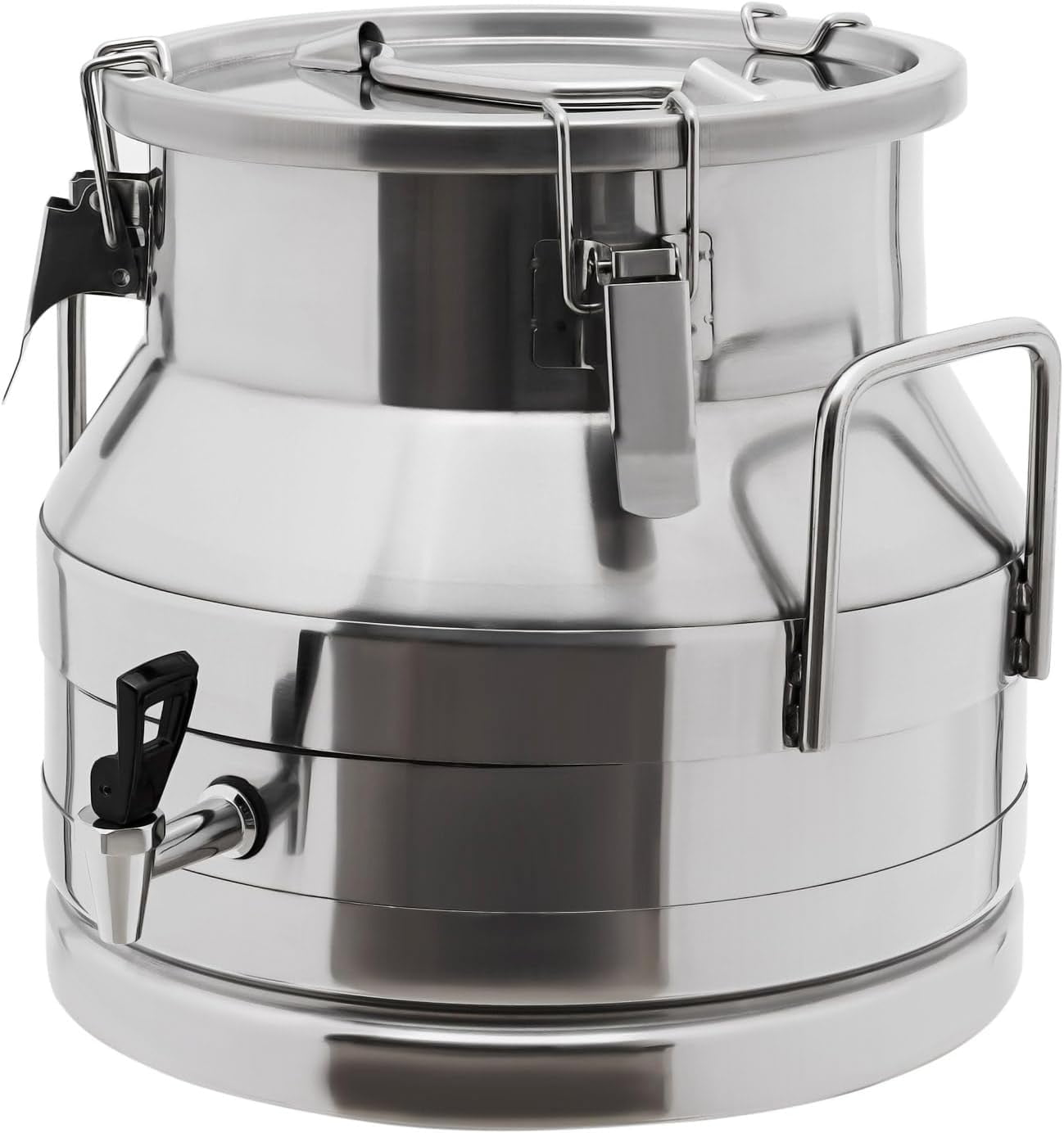 Stainless Steel Milk Bucket with Spigot, 12L/3.2Gallon 201 Steel Milk Buckets with Lid SS Milk ...