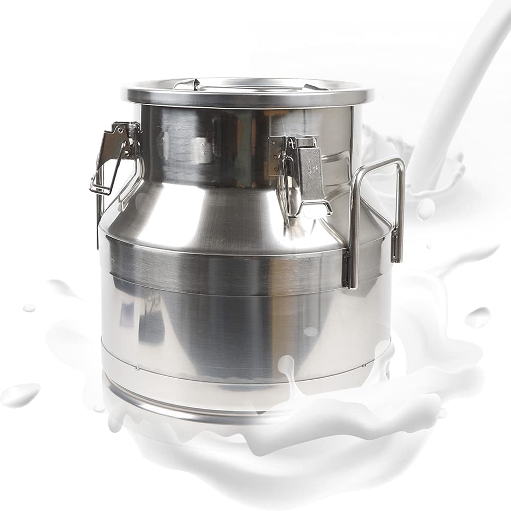 Stainless Steel Milk Can, 12L/3.16 Gallon Heavy Duty Airtight Storage ...