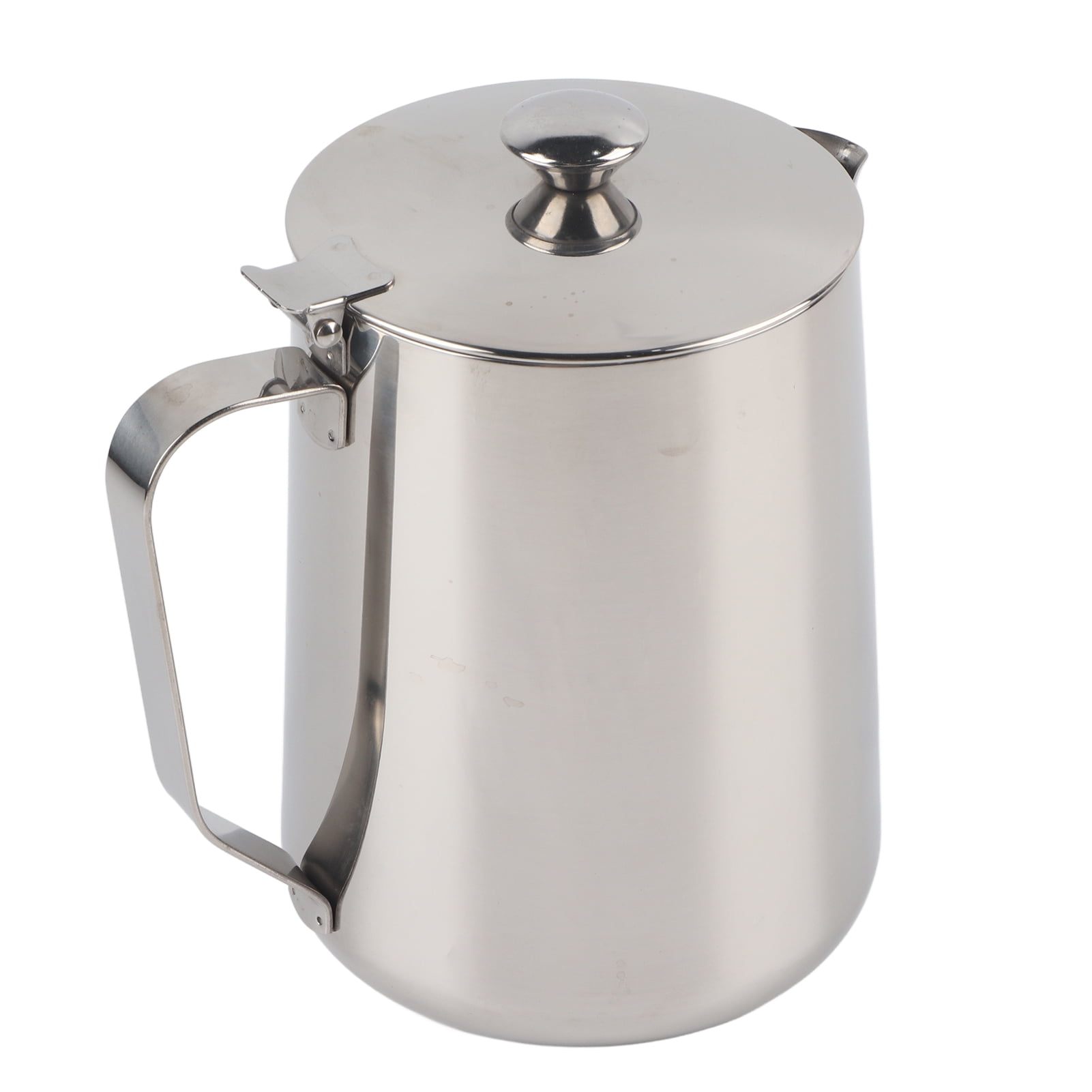 Stainless Steel Milk Jug Coffee Cup Mug with Handle Milk Frothing Pitcher Jug with Lid for Latte ...
