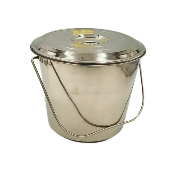 Stainless Steel Milk Pail Bucket with Lid & Handle - Walmart.com