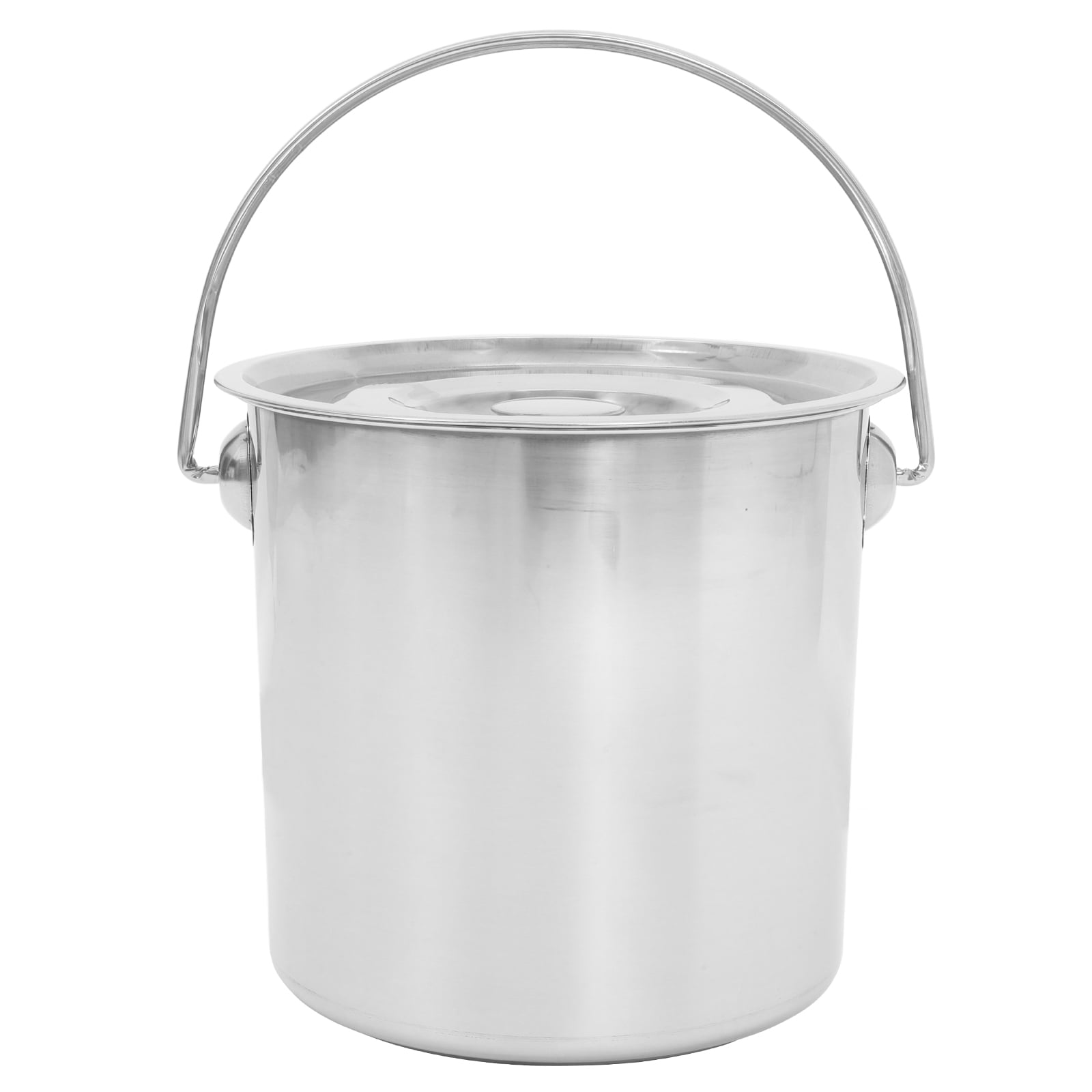 Stainless Steel Milk Pail Bucket with Lid and Handle 1 Set Metal Compost Bin for Kitchen Food ...