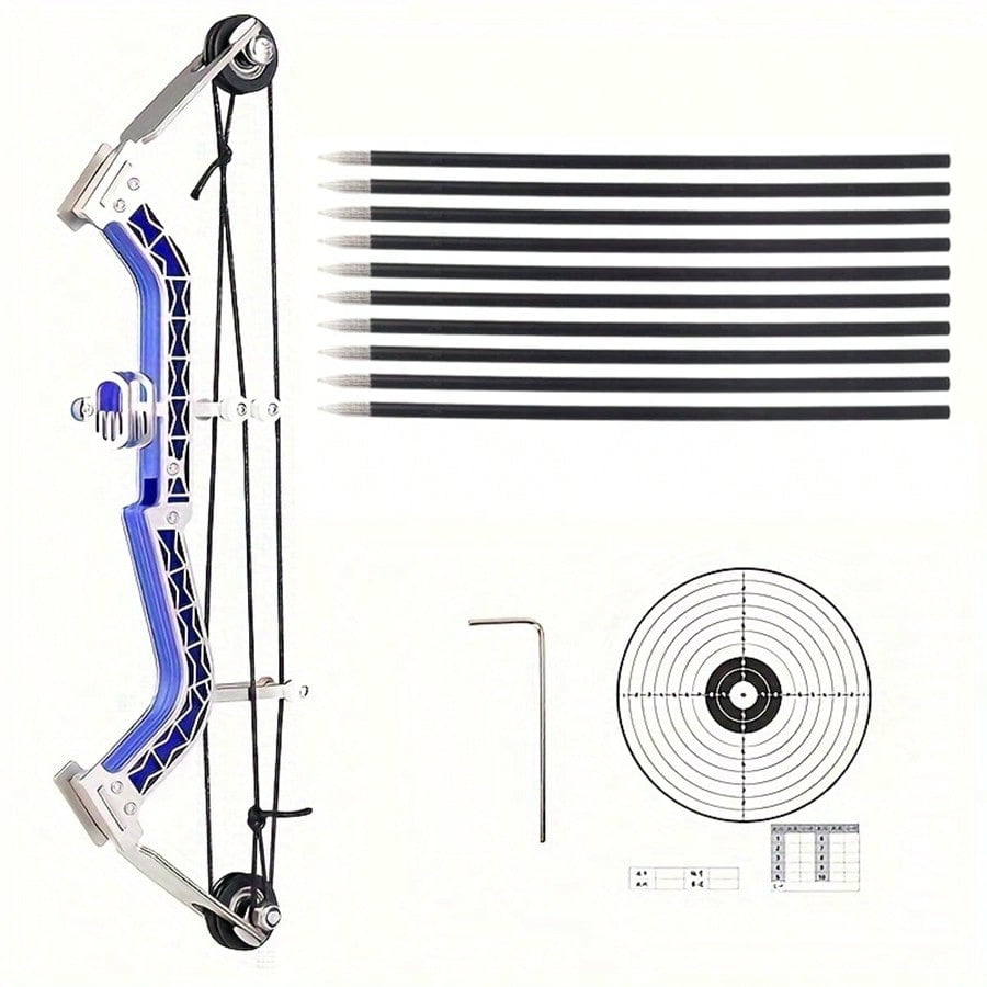 Stainless Steel Mini Compound Bow Set, Ideal Micro Archery Bow Kit for Precision Shooting, with ...