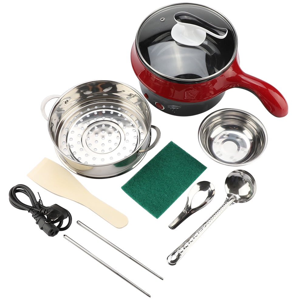 Stainless Steel Mini Electric Cooking Pot Fry Pan Double Layer Kitchen ...