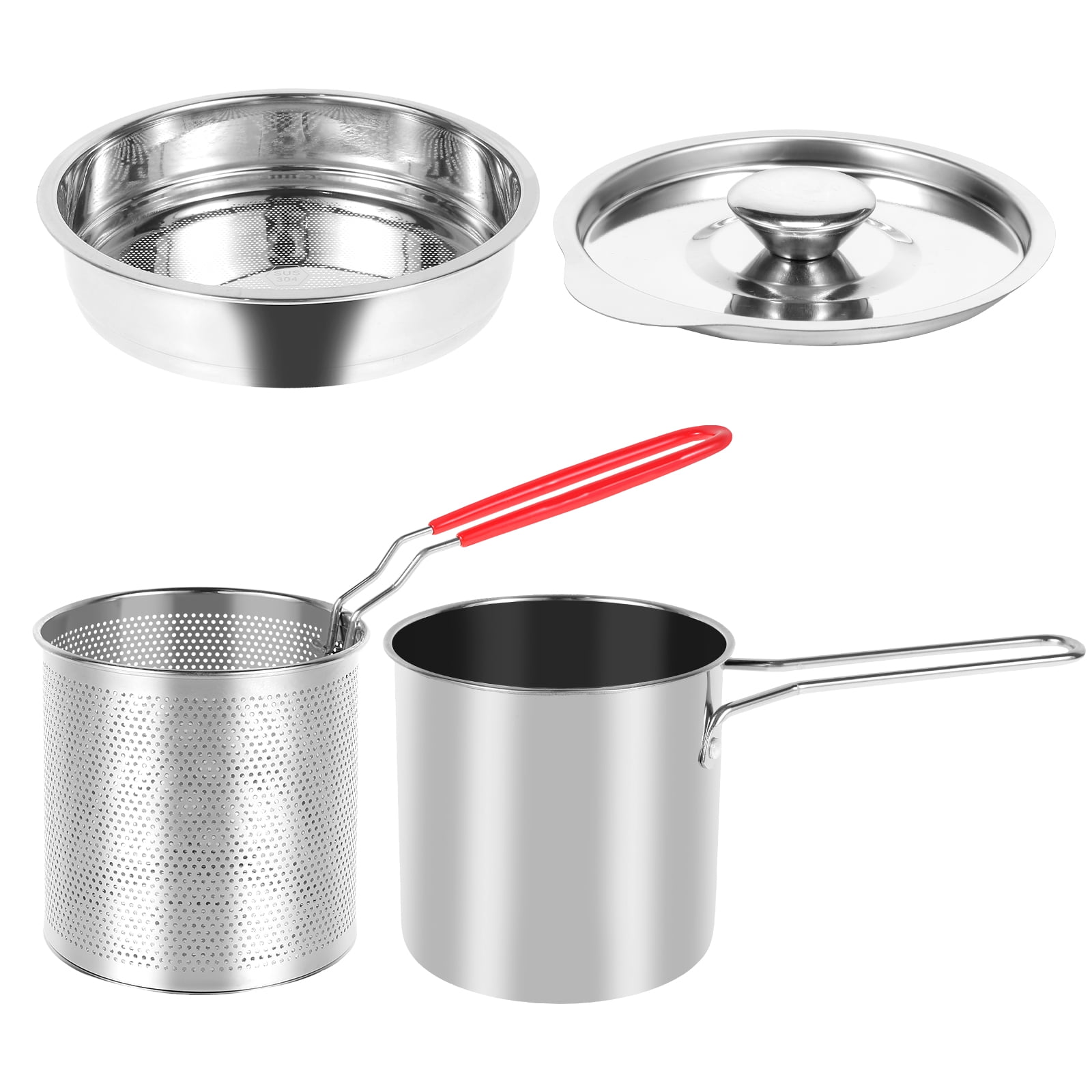 Stainless Steel Mini Fryer Set Heat Resistant Deep Fryer Set With ...