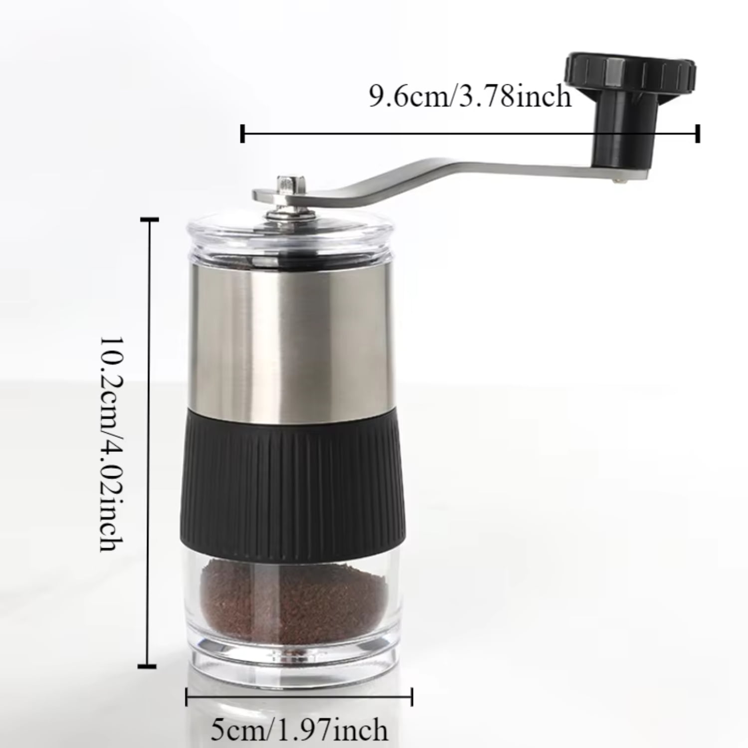 Stainless Steel Mini Hand-Cranking Coffee Grinder with Ceramic Grinding ...