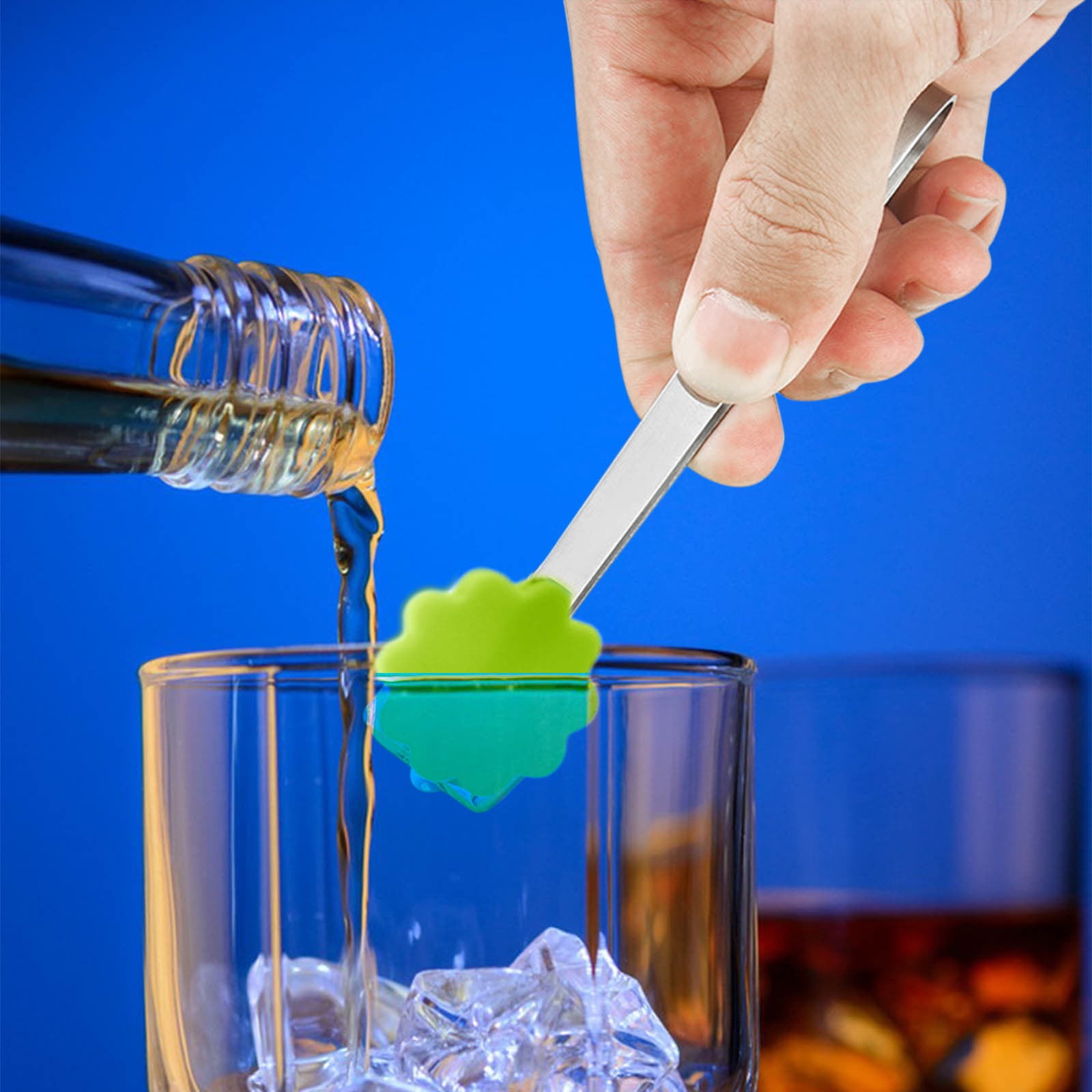 Stainless Steel Mini Silicone Tongs | 4.9 Inch Precision Ice Cube Tongs ...