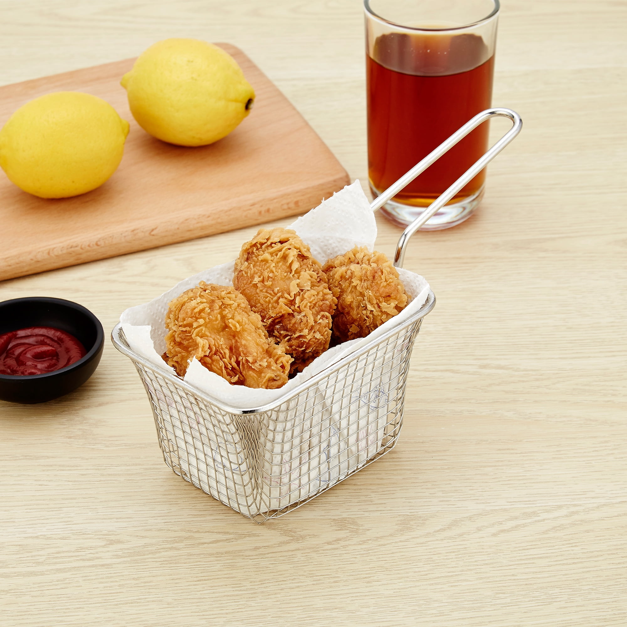 Stainless Steel Mini Square Fry Baskets - 2 Pack with Different Sizes ...