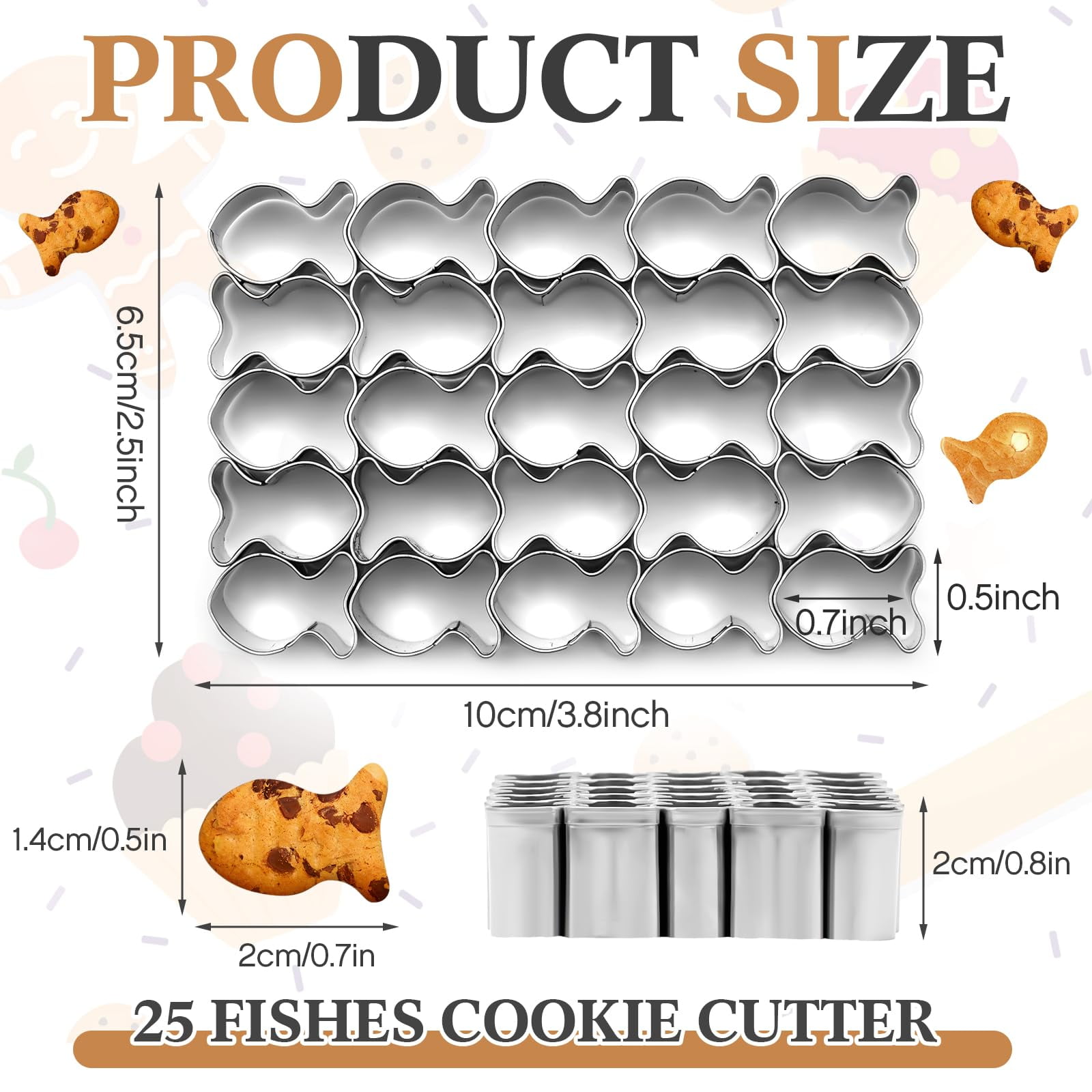 Stainless Steel Mini Tiny Goldfish Cracker Cookie Cutter Mold Baked ...