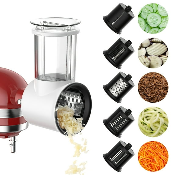 Stainless Steel Mixer Slicer Shredder Attachment - 4 Dishwasher-Safe ...