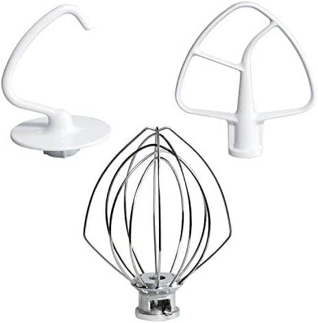 Stainless Steel Mixers Accessories Set: Wire Whip, Dough Hook, Coated ...