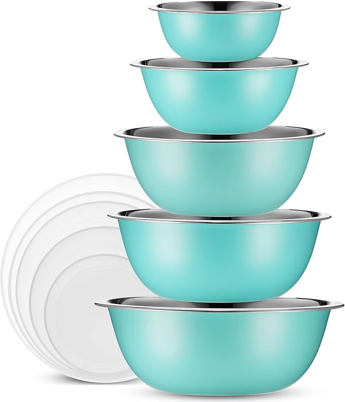 Stainless Steel Mixing Bowl Set, 10 Piece Stainless Steel Mixing Bowls ...
