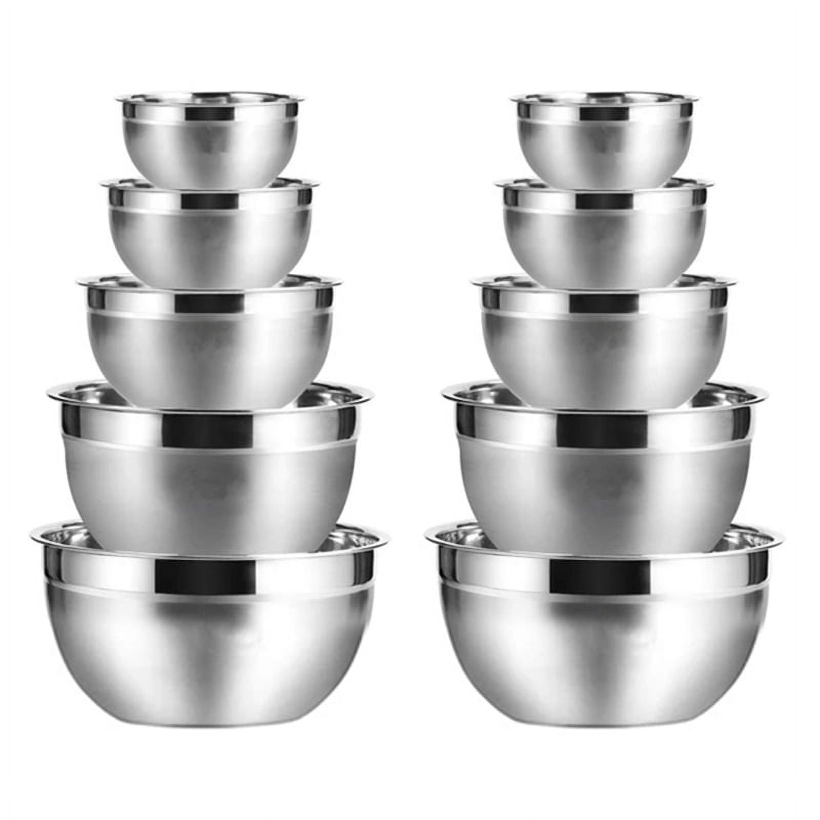 Stainless Steel Mixing Bowl (Set of 10) Fruit Salad Bowl Storage Bowl ...