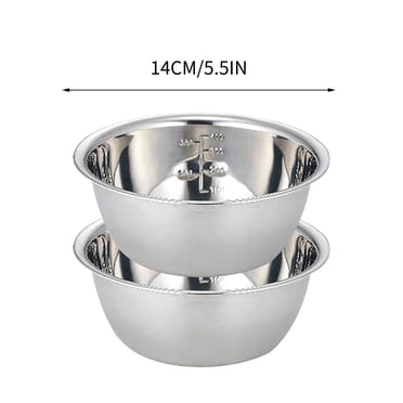 Stainless Steel Food Prep Cooking Mixing Bowl Set, Metal Nesting Bowls ...