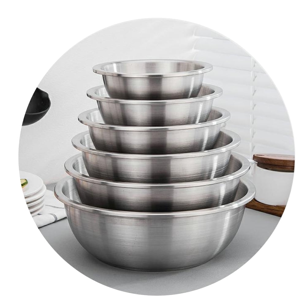 Stainless Steel Mixing Bowls Container with Lid Non-skid Soup Pot Food ...