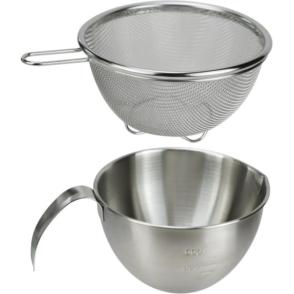 Stainless Steel Mixing Bowls with Strainers for Mixing Batter Egg Cream ...
